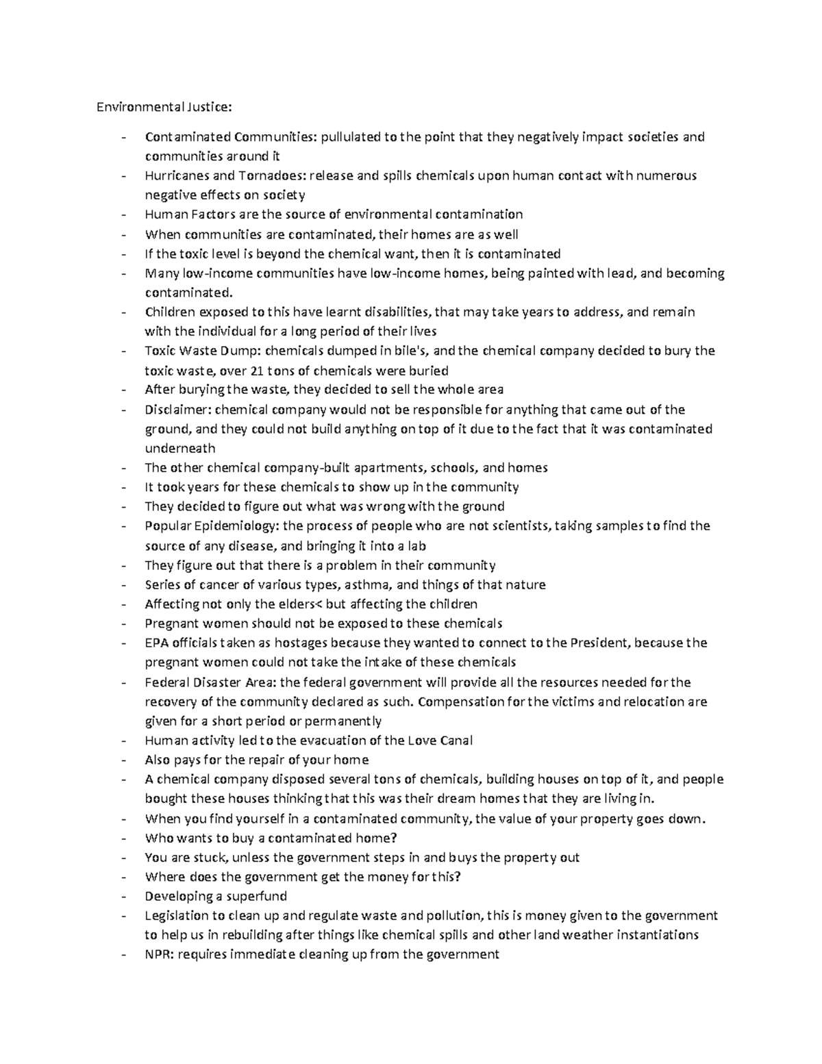 Envi notes 1 - Environmental Justice and how it solves the problems ...