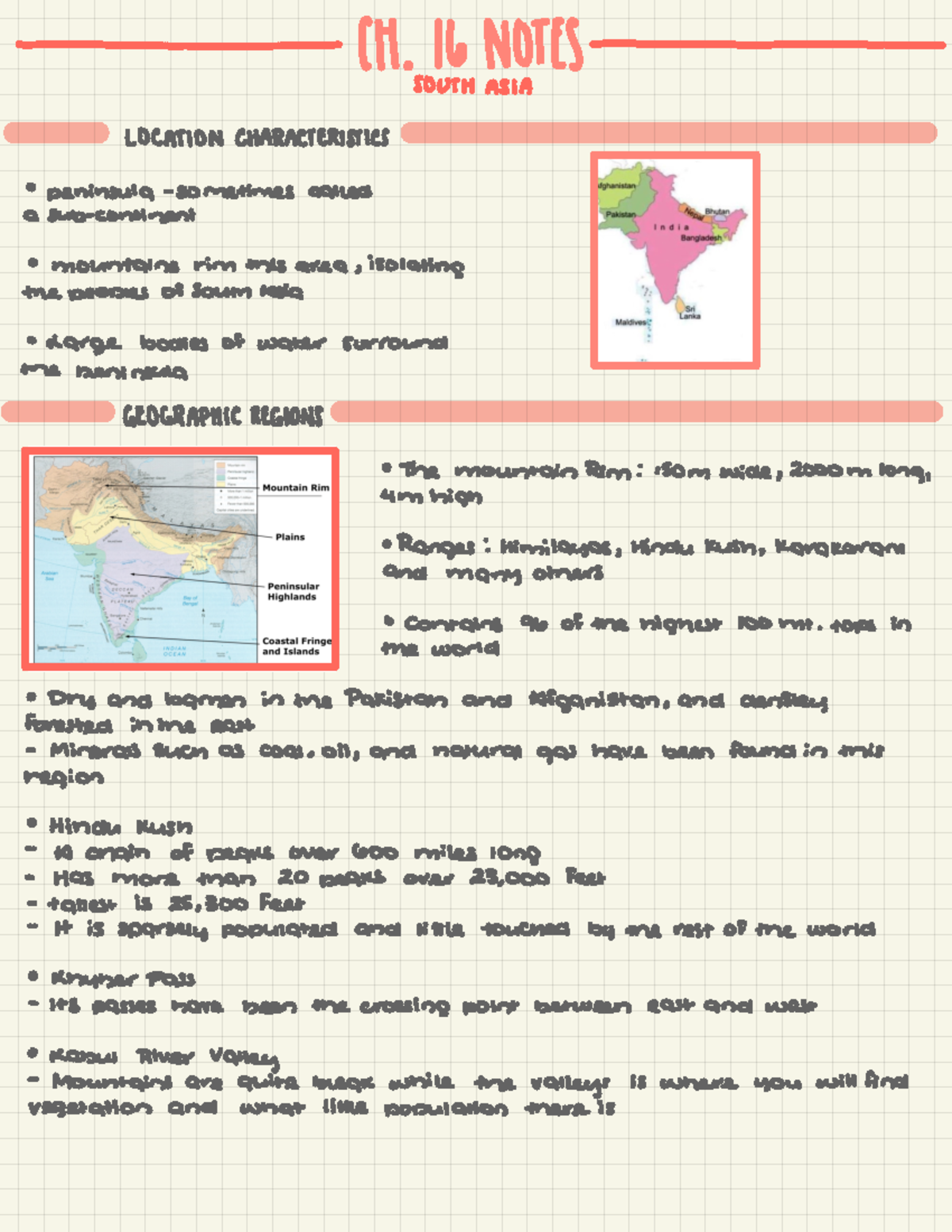 Geography Ch. 16 Notes - Ht . 16 NOTES SOUTH ASIA LOCATION ...