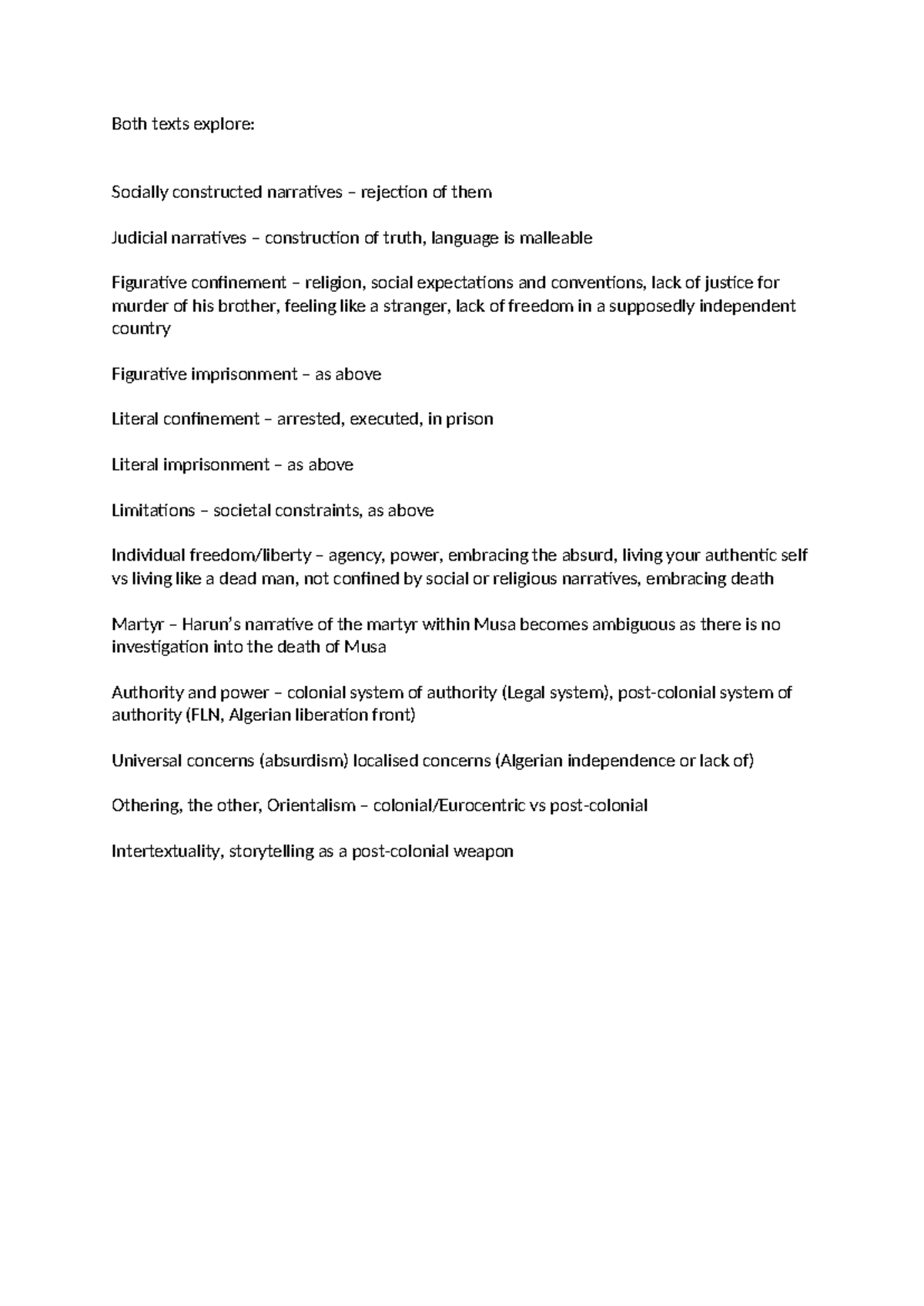 Glossary - Both texts explore: Socially constructed narratives ...