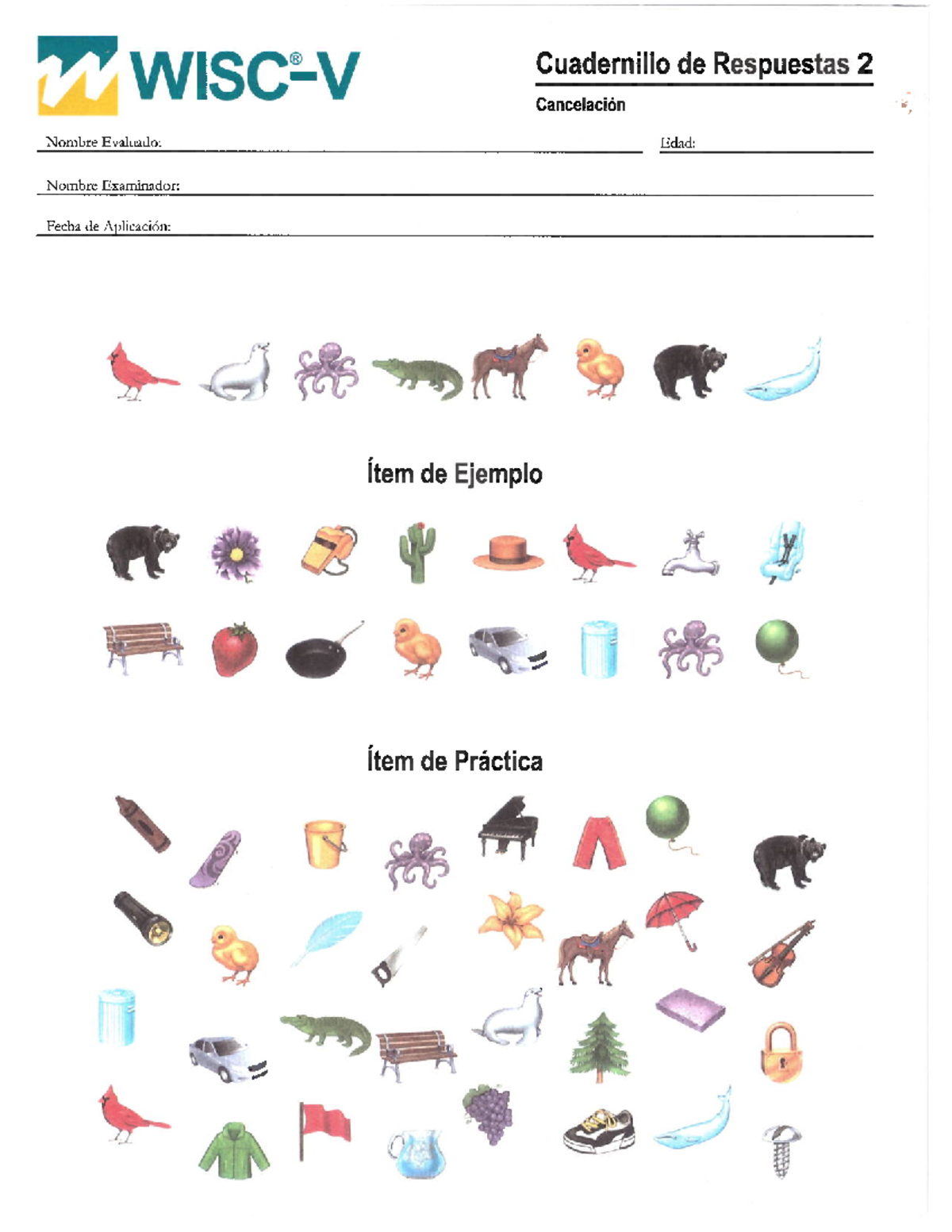 Protocolo de Respuesta Escala de Wechsler de inteligencia para niños ...