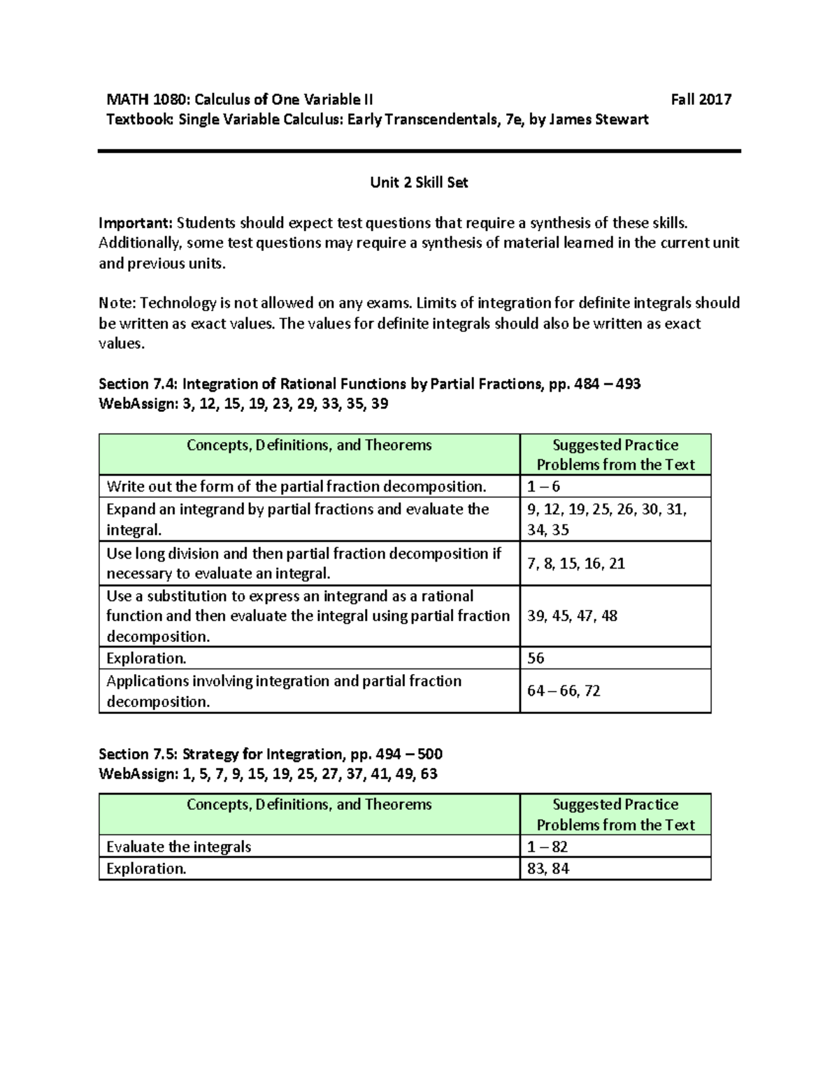 Unit 2 skill set - MATH 1080: Calculus of One Variable II Textbook ...