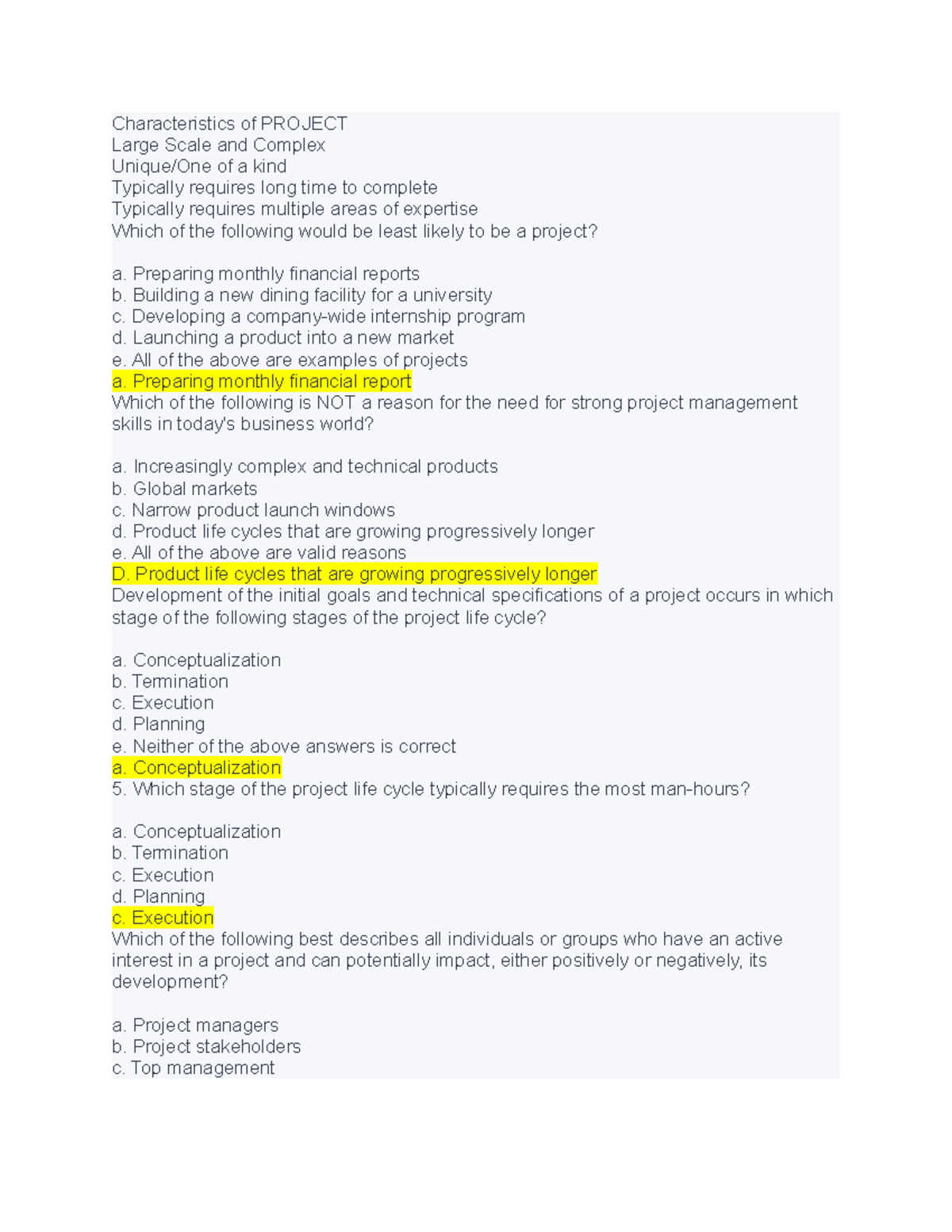 Midterm Project - notes - Characteristics of PROJECT Large Scale and ...