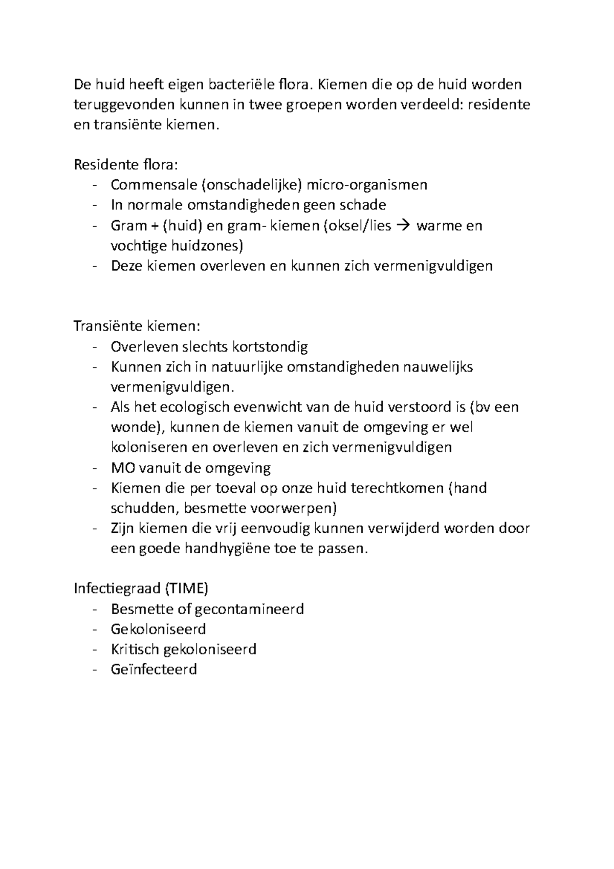 Wondzorg vpk zorg 2V - De huid heeft eigen bacteriële flora. Kiemen die ...