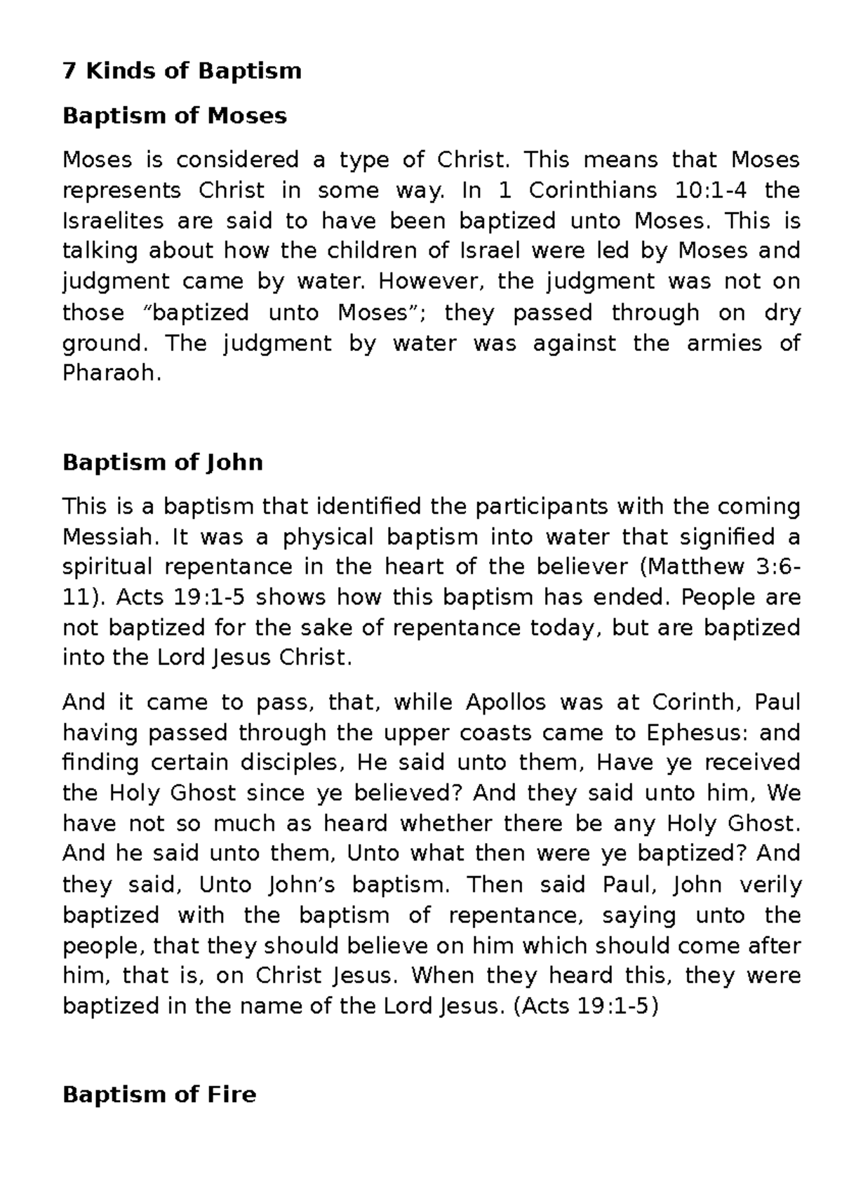 7baptism - Christian Education - 7 Kinds of Baptism Baptism of Moses ...