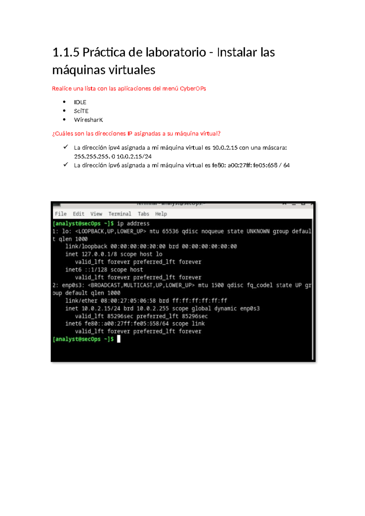 Lab1 - trsssssssjustr - 1.1 Práctica de laboratorio - Instalar las ...