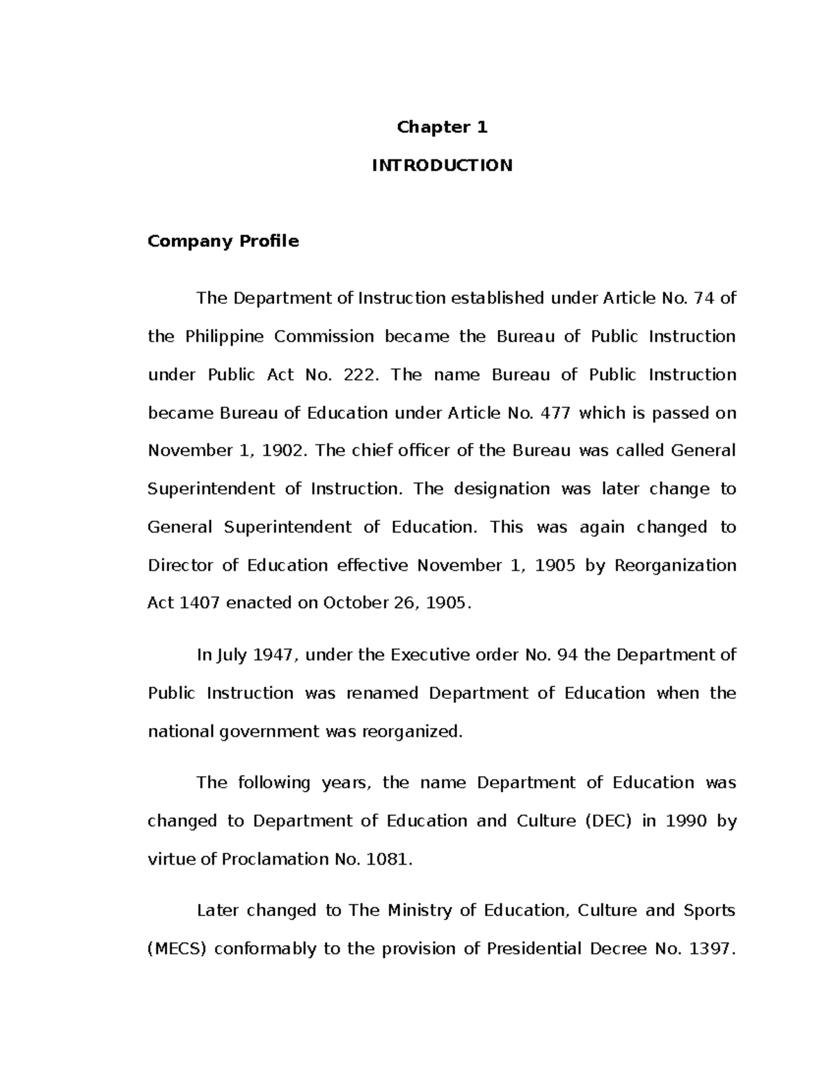 Chapter-1 - Teachers Compendium and Bulletin of Information for La ...
