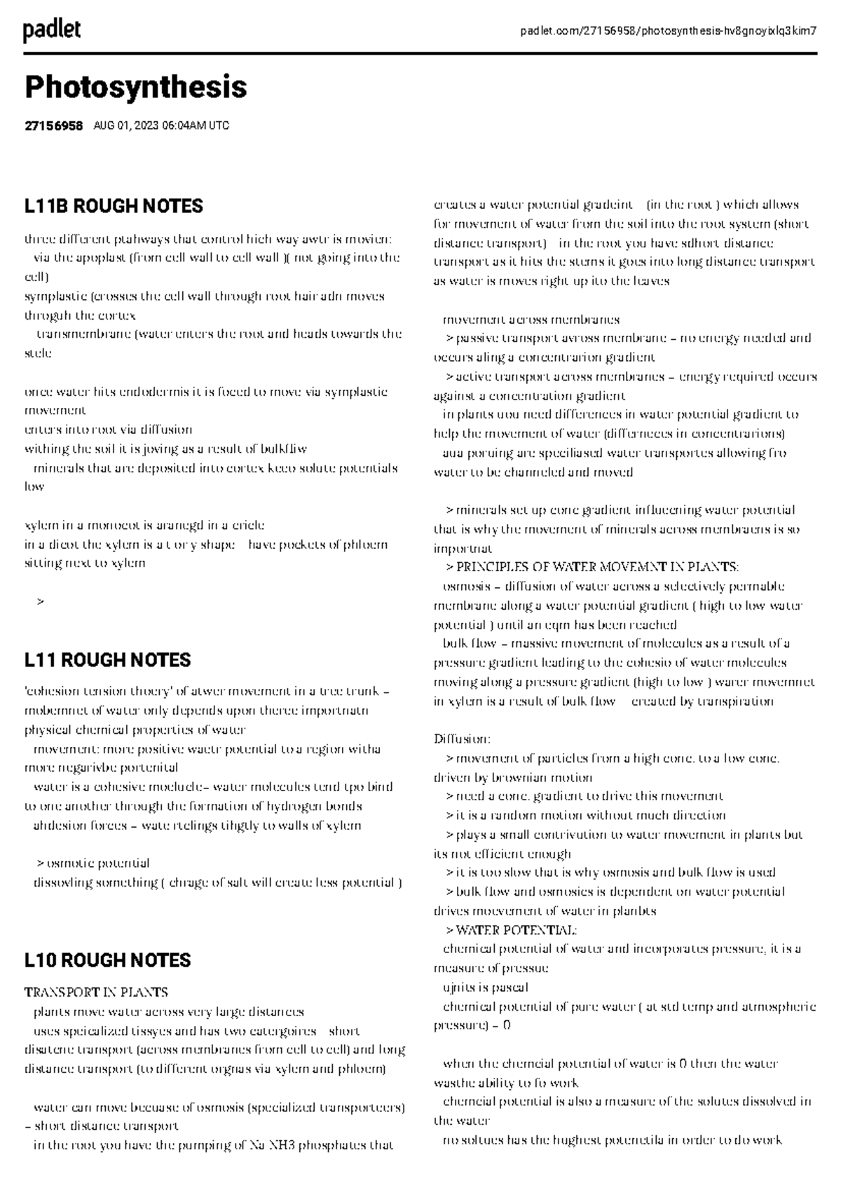 Photosynthesis notes - padlet/27156958/photosynthesis-hv8gnoyixlq3kim ...