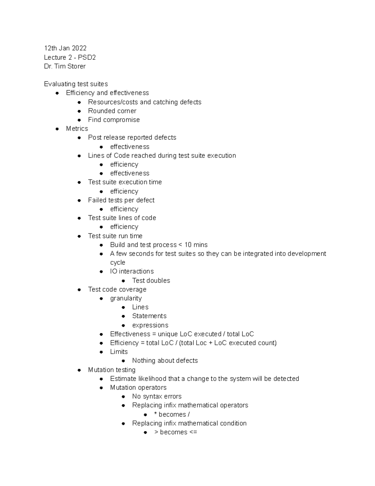 Professional Software Development Lecture 12 - 12th Jan 2022 - 12th Jan ...
