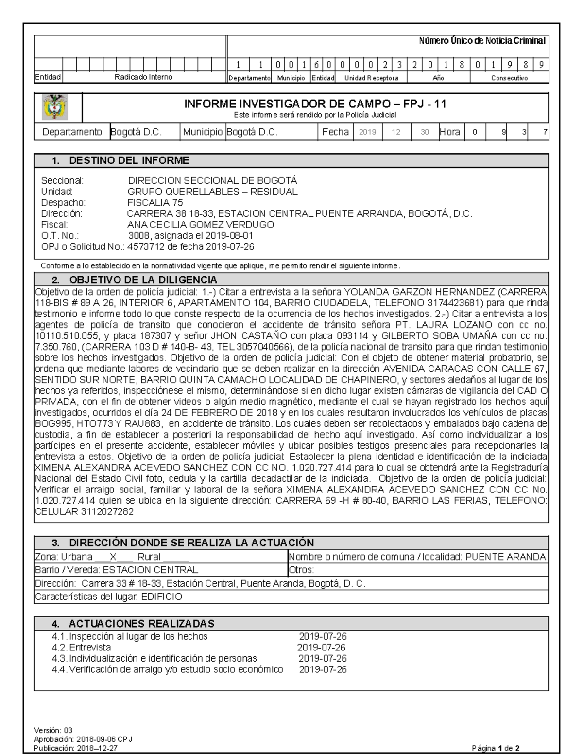 FPJ-11- Informe-Investigador-de-Campo-V-0 - Número Único de Noticia Criminal 1 1 0 0 1 6 0 0 0 0 ...
