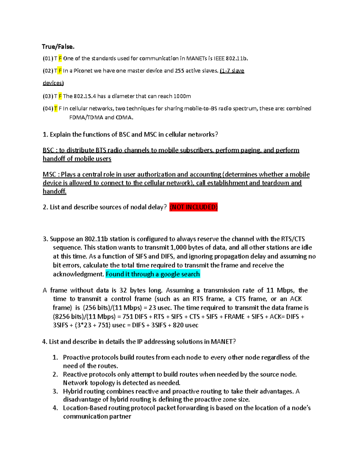 Sample 2 exam questions Fall 2021-2022 - True/False. (01) T F One of ...