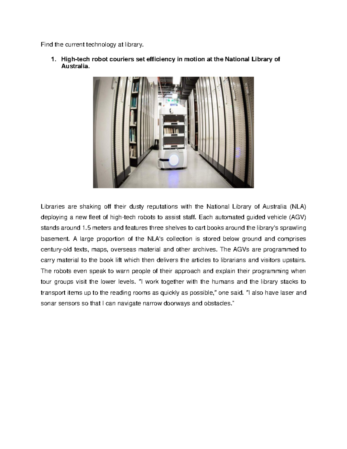 Find the current technology at library - High-tech robot couriers set ...