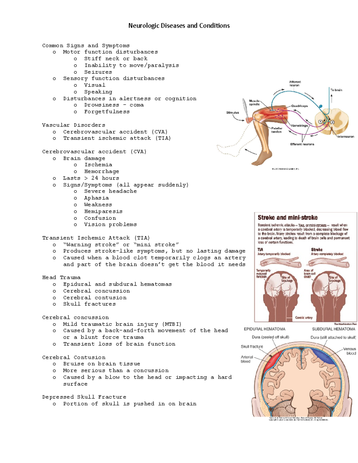 Path ch 13 - Neurologic - Common Signs and Symptoms o Motor function ...