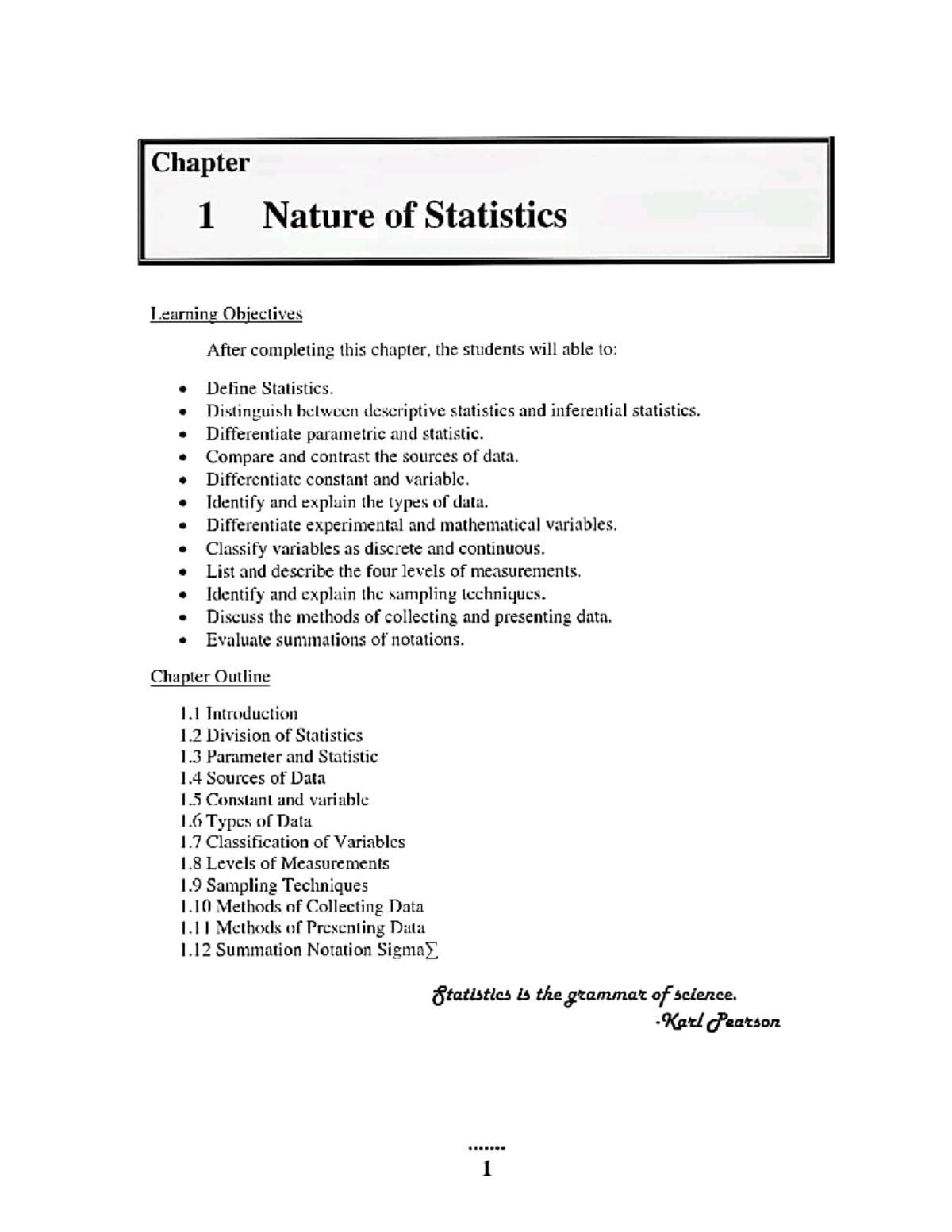 STS Chapter 1 - Nature of Statistics - Management Accounting - Studocu
