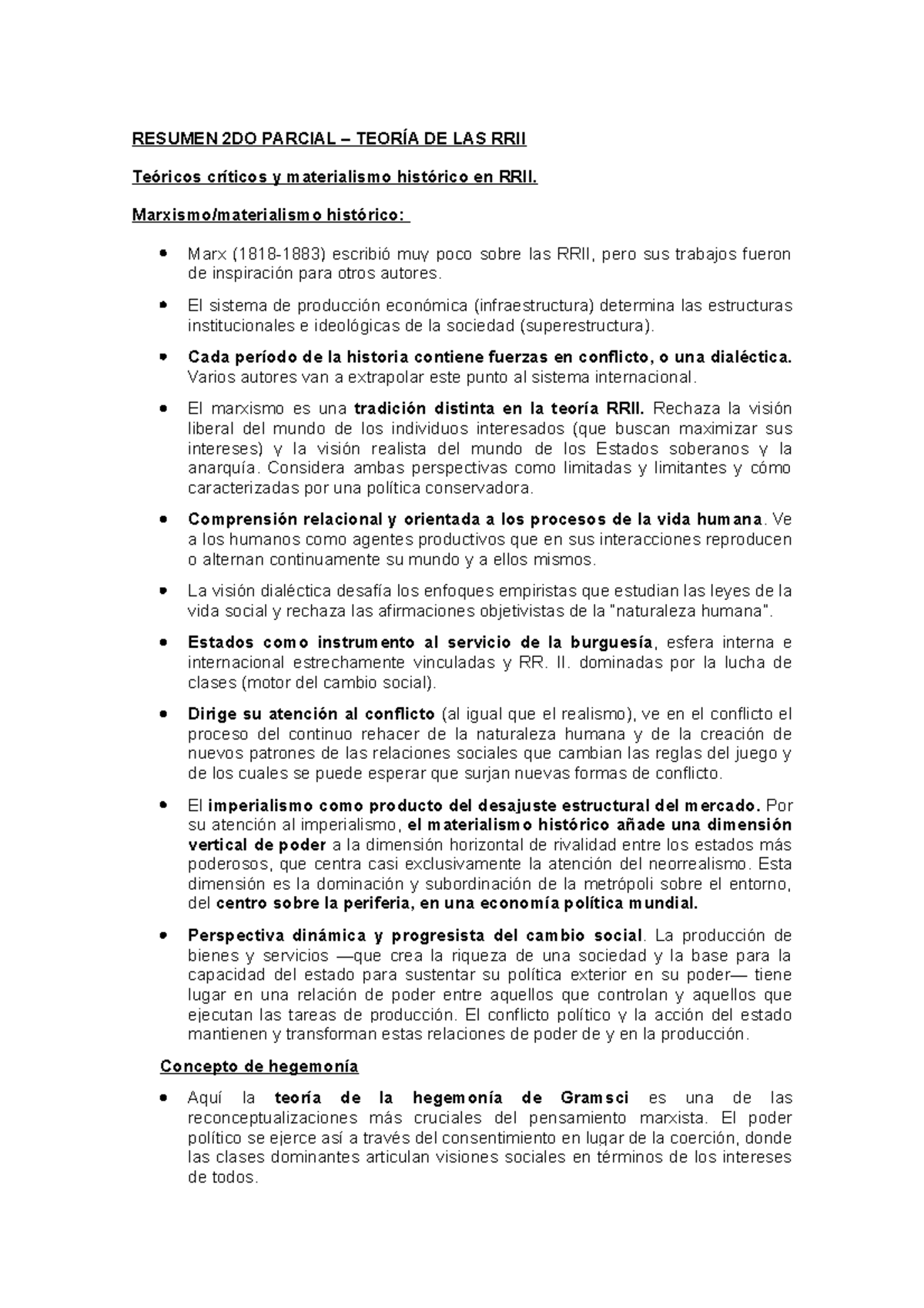 RRII - Resumen 2do parcial - RESUMEN 2DO PARCIAL – TEORÍA DE LAS RRII ...