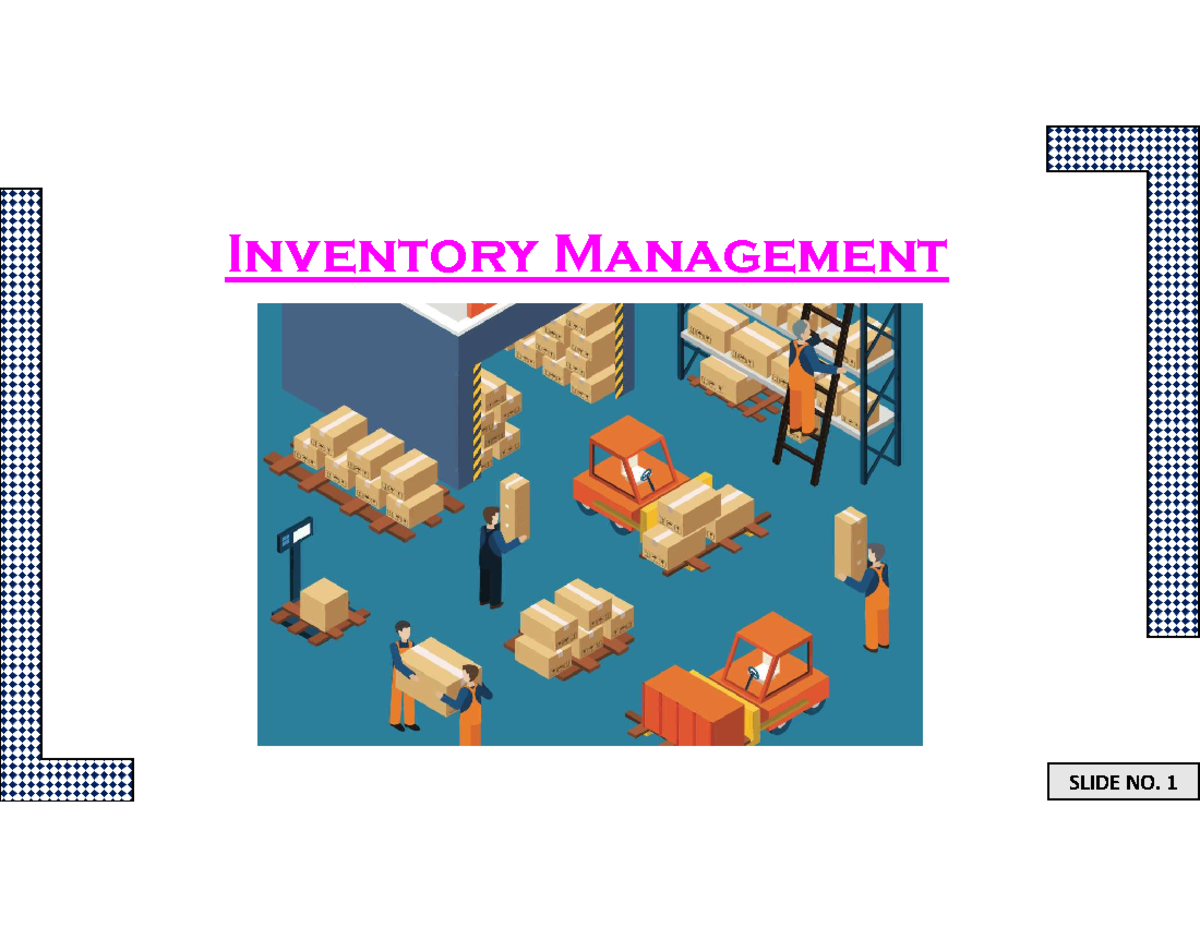 03.Inventory Control - hmm - Inventory Management Inventory Inventory ...