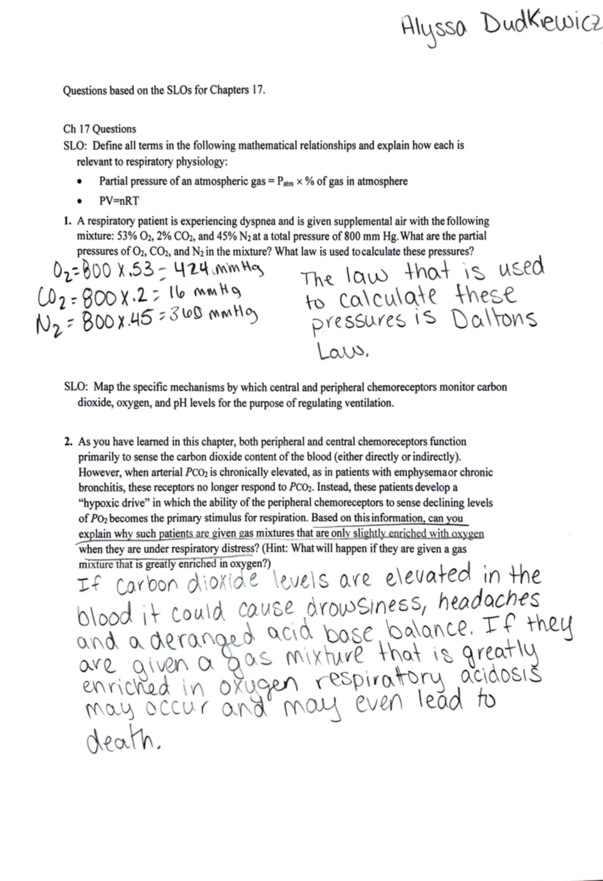 SLO CH 17 - Coursework - Questions based on the SLOs for Chapters 17 ...