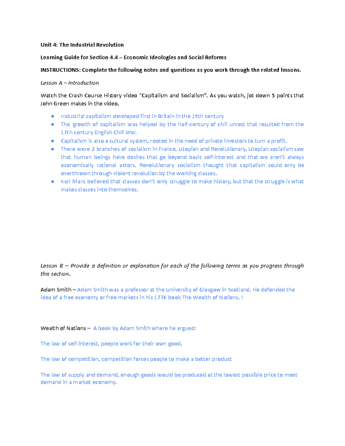 History 10 4.4 Learning Guide 24781 cc69de07b43b2517133 b791ad96 - Unit ...