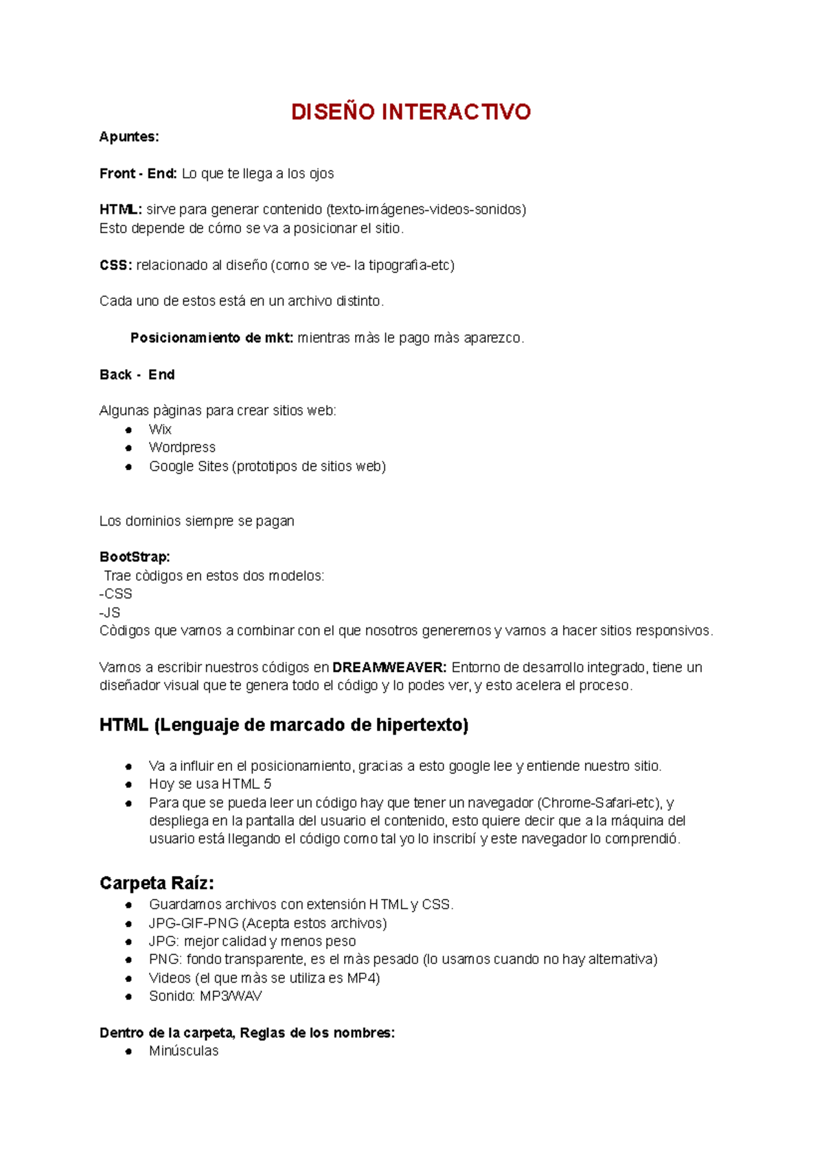 Diseño Interactivo - DISEÑO INTERACTIVO Apuntes: Front - End: Lo que te ...