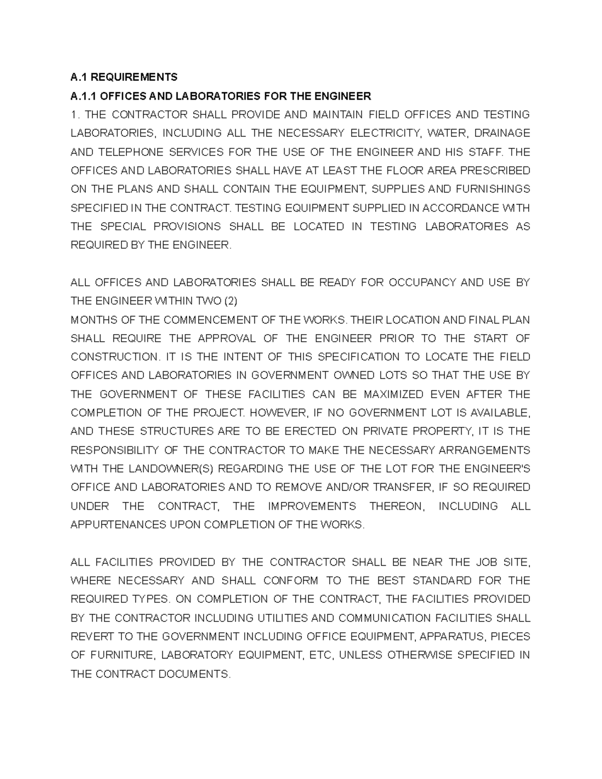 BLUE BOOK Volume III 2019 - A REQUIREMENTS A.1 OFFICES AND LABORATORIES ...