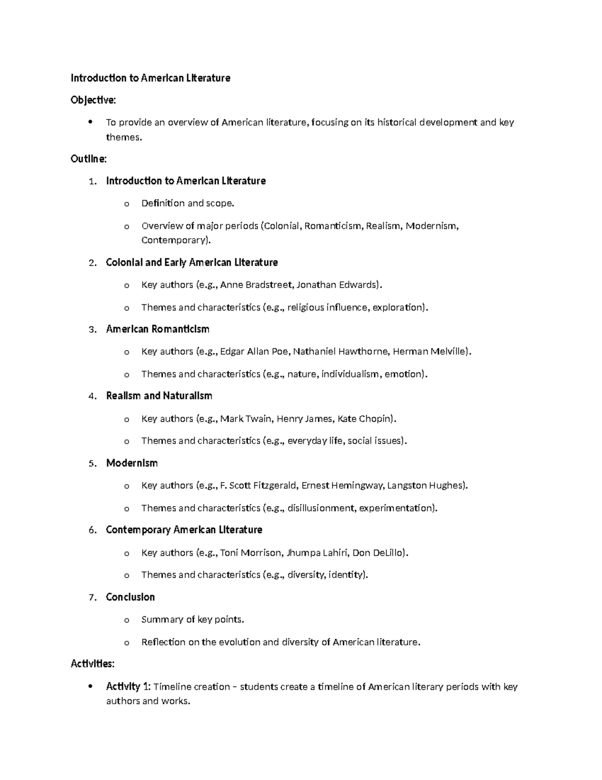 Introduction to American Literature - Introduction to American ...