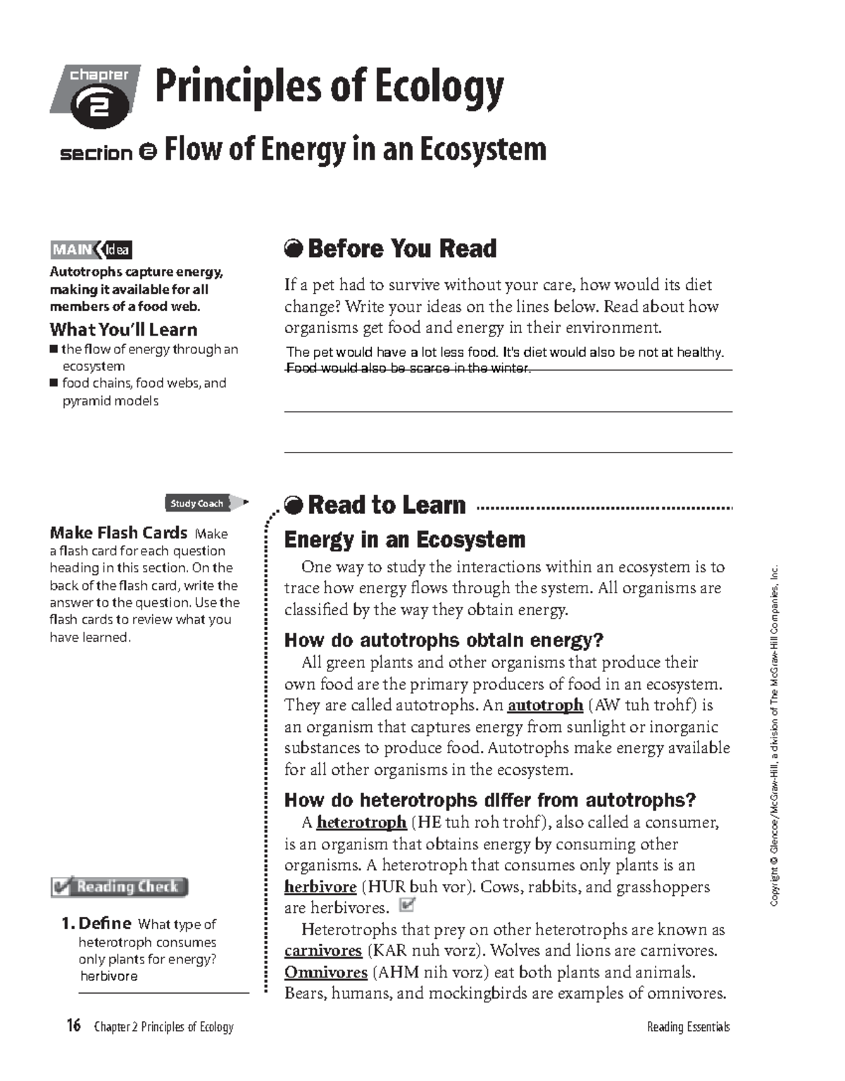 2.2 Reading Guide - Principles of Ecology chapter 2 16 Chapter 2 Principles of Ecology Reading ...