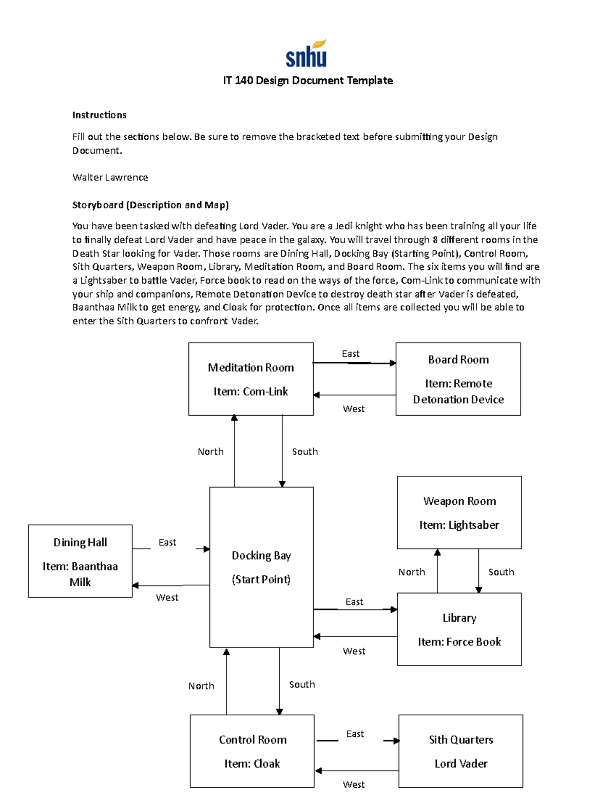 Storyboard for project 1 - IT 140 Design Document Template Instructions ...