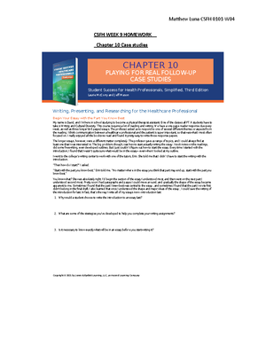 Chapter Four Case Studies - Chapter Four Case Studies Chapter Nine Case ...