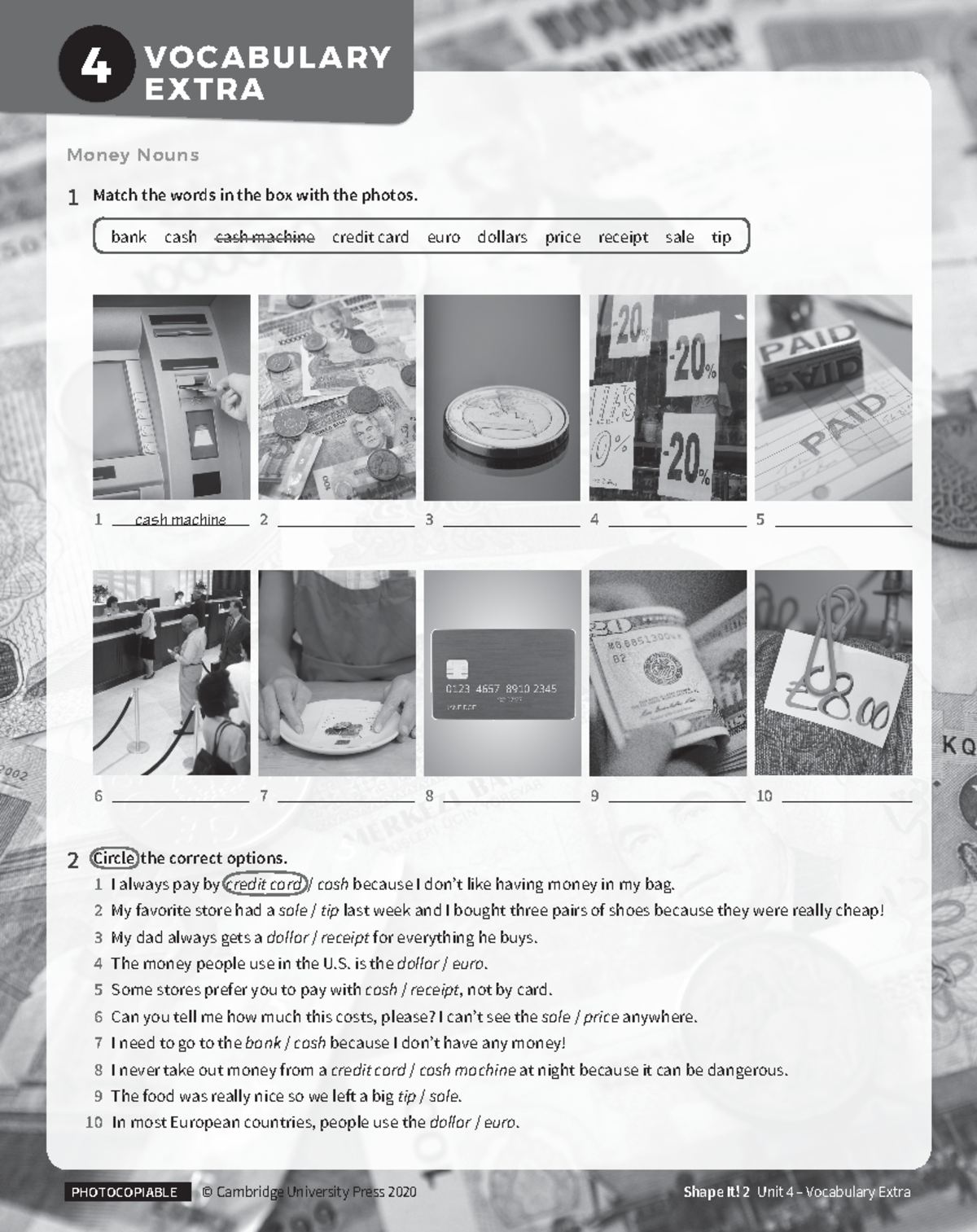 Vocabulary Extra Unit4 - PHOTOCOPIABLE © Cambridge University Press ...