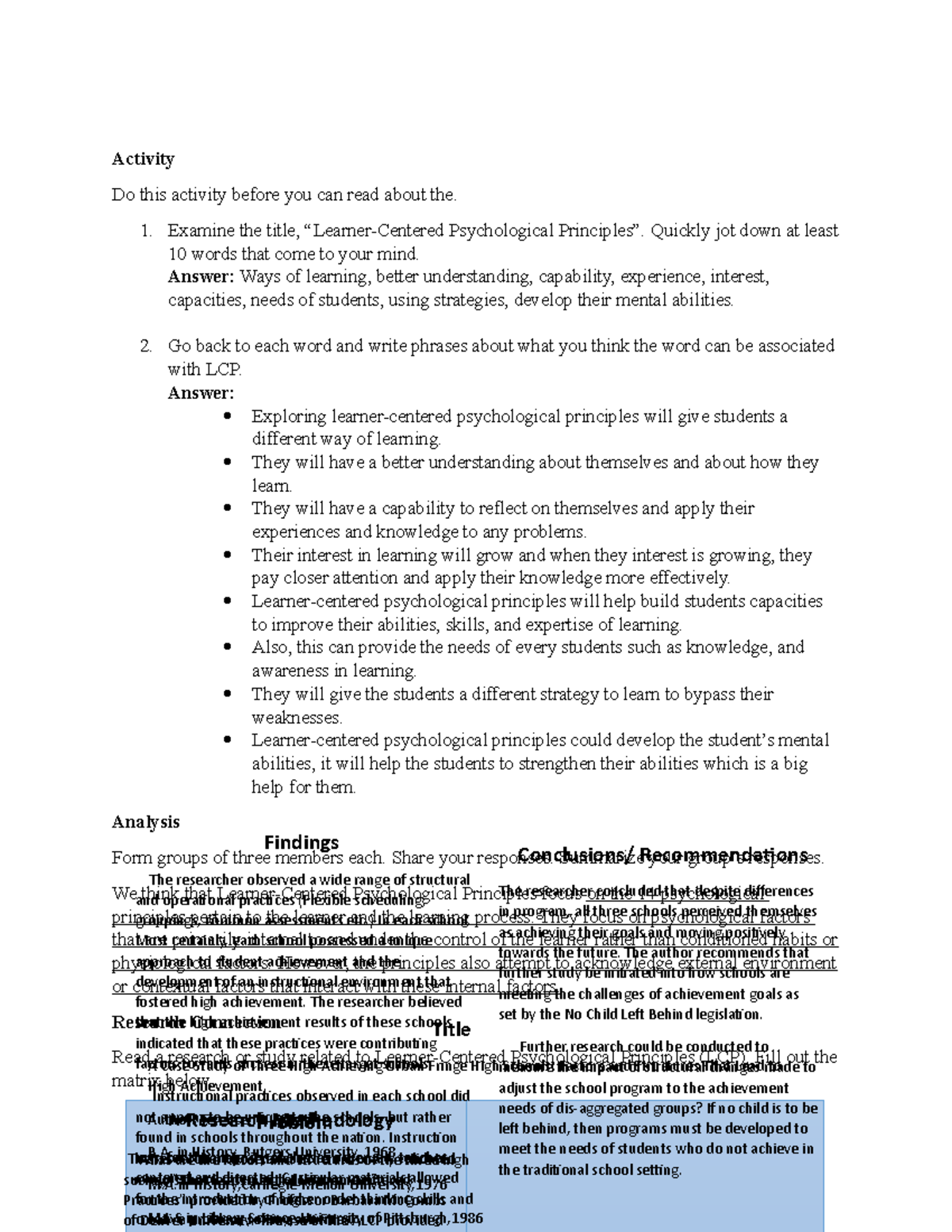 ( Module 2 Activities) - Facilitating Learner Centered-Teaching - PangSU - Studocu