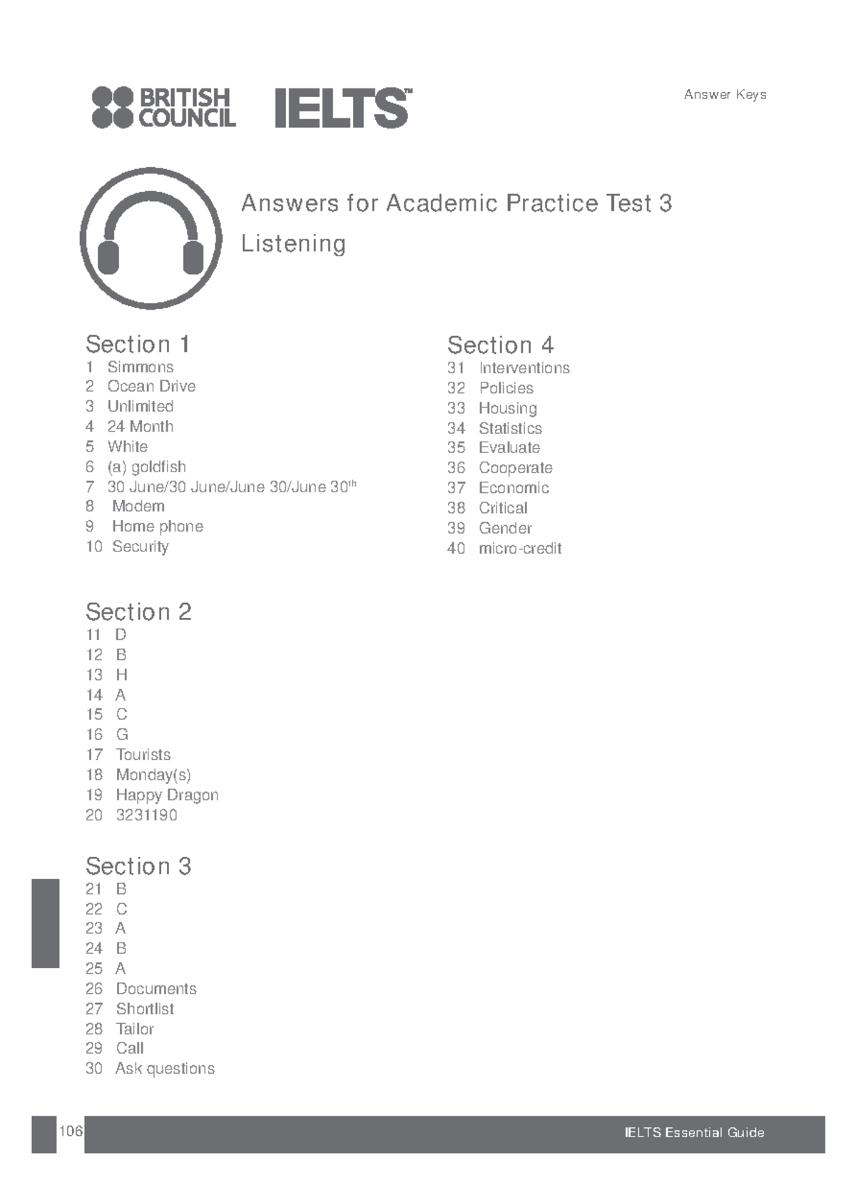 Toaz - There is no. - 106 IELTS Essential Guide Answers for Academic ...
