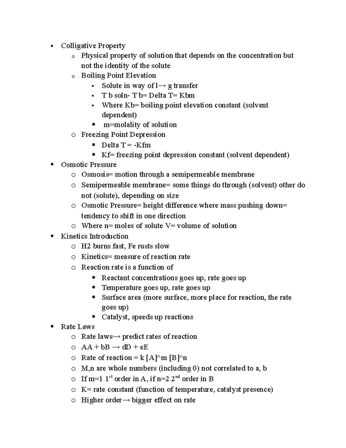 Colligative Properties - Colligative Property o Physical property of ...