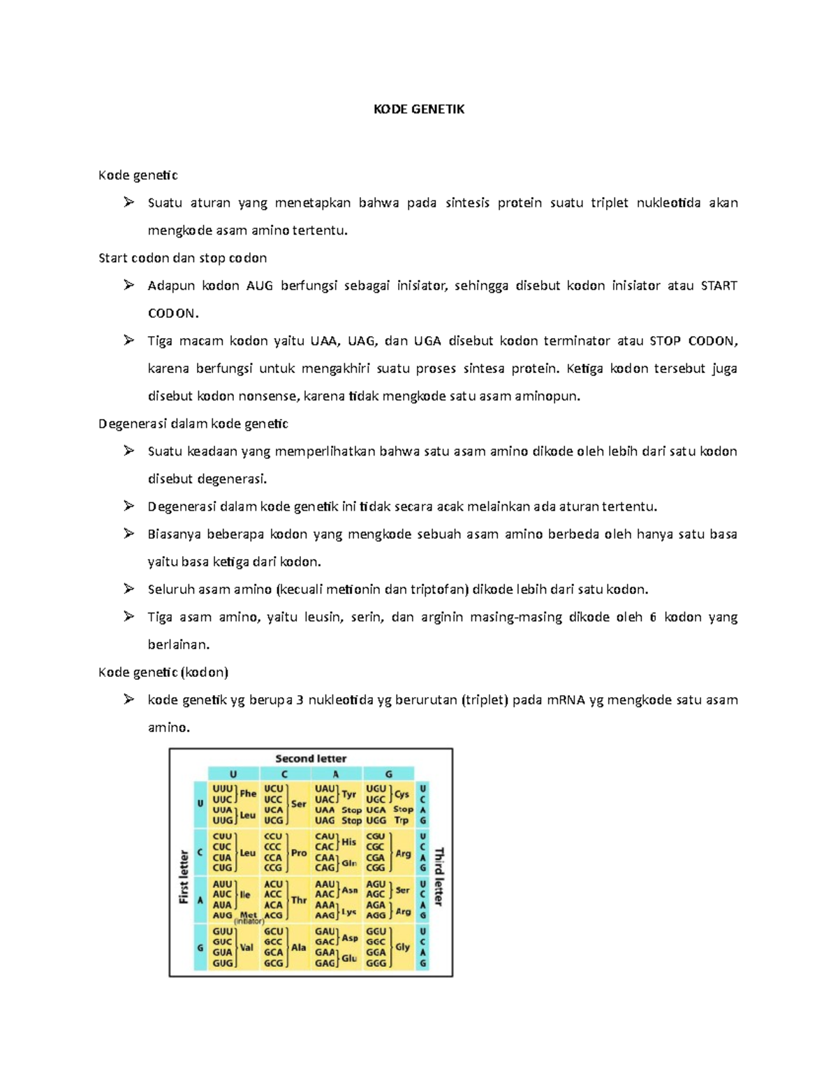 Biologi - Kode Genetik - KODE GENETIK Kode genetic Suatu aturan yang ...