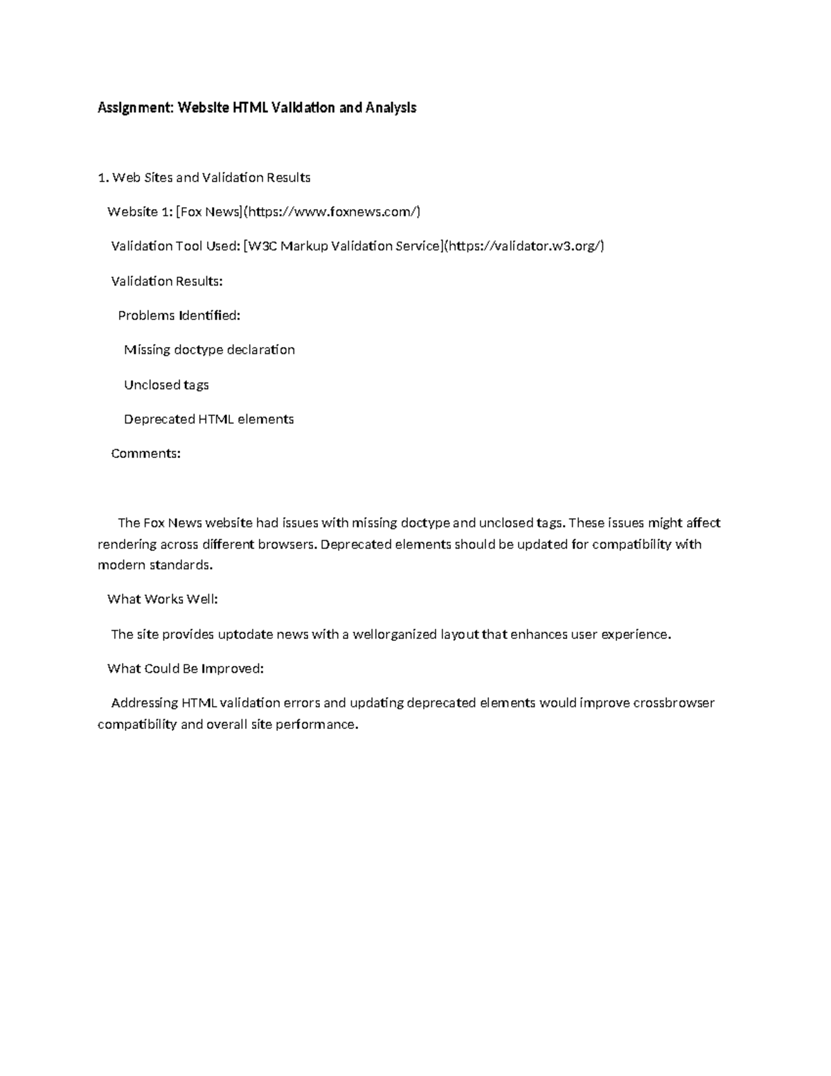 Web Programming Assignment 1 Assignment Website Html Validation And
