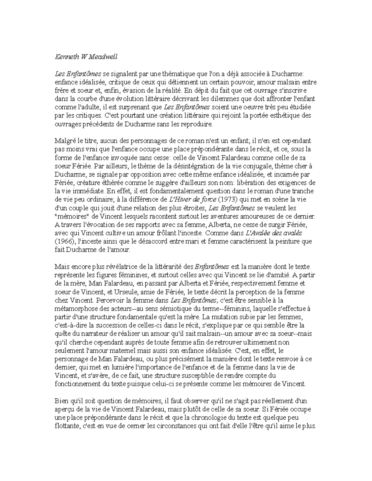 Kenneth W Meadwell - Martine-Emmanuelle Lapointe - Kenneth W Meadwell ...