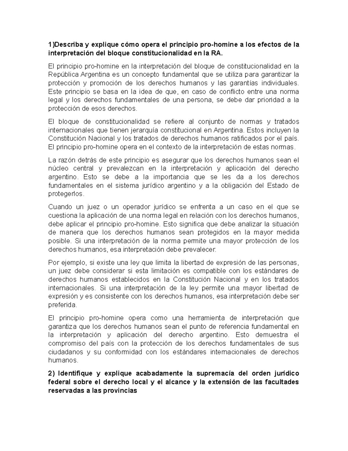 Derecho Constitucion al Actividad 2 - 1)Describa y explique cómo opera ...