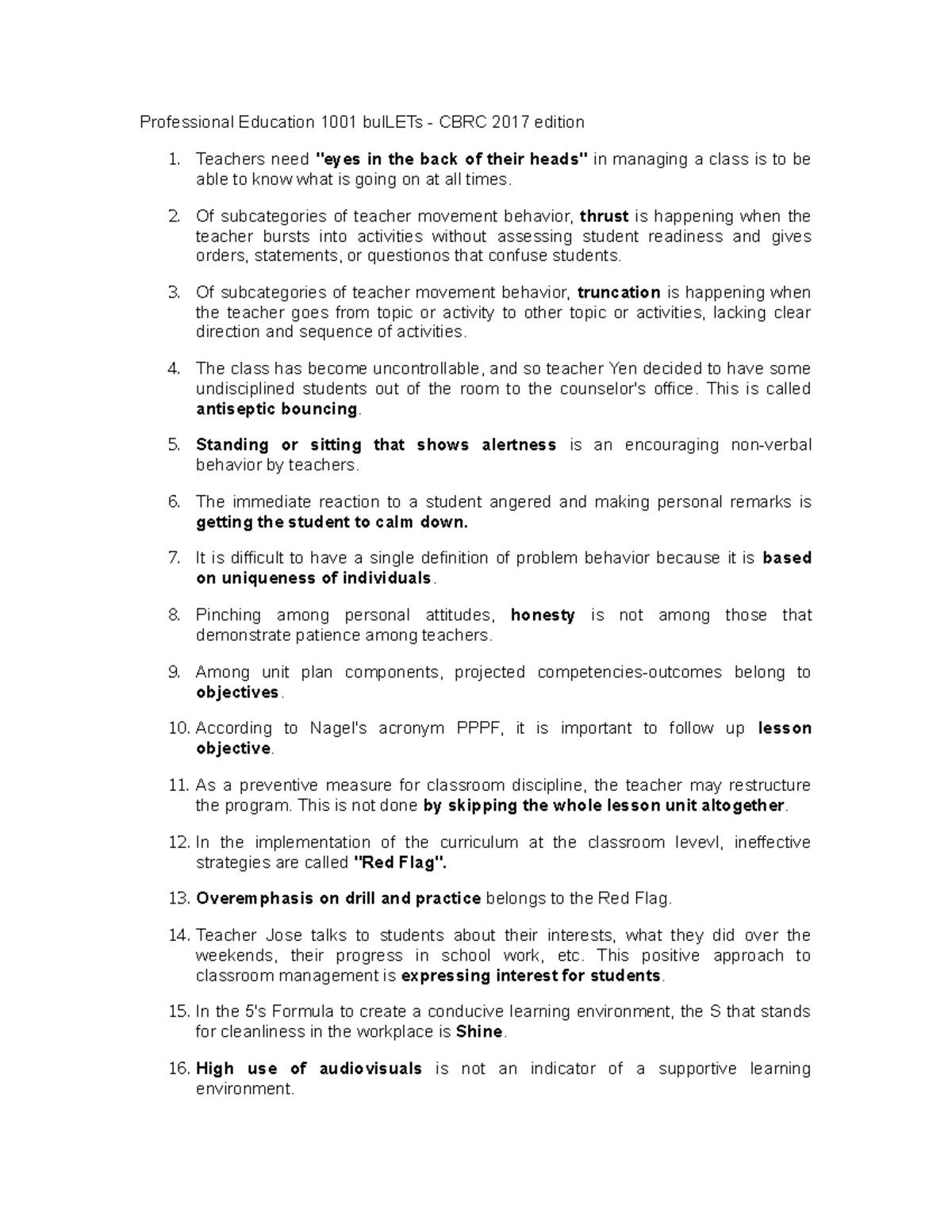 1001-bullets-please-continue compress - Professional Education 1001 ...