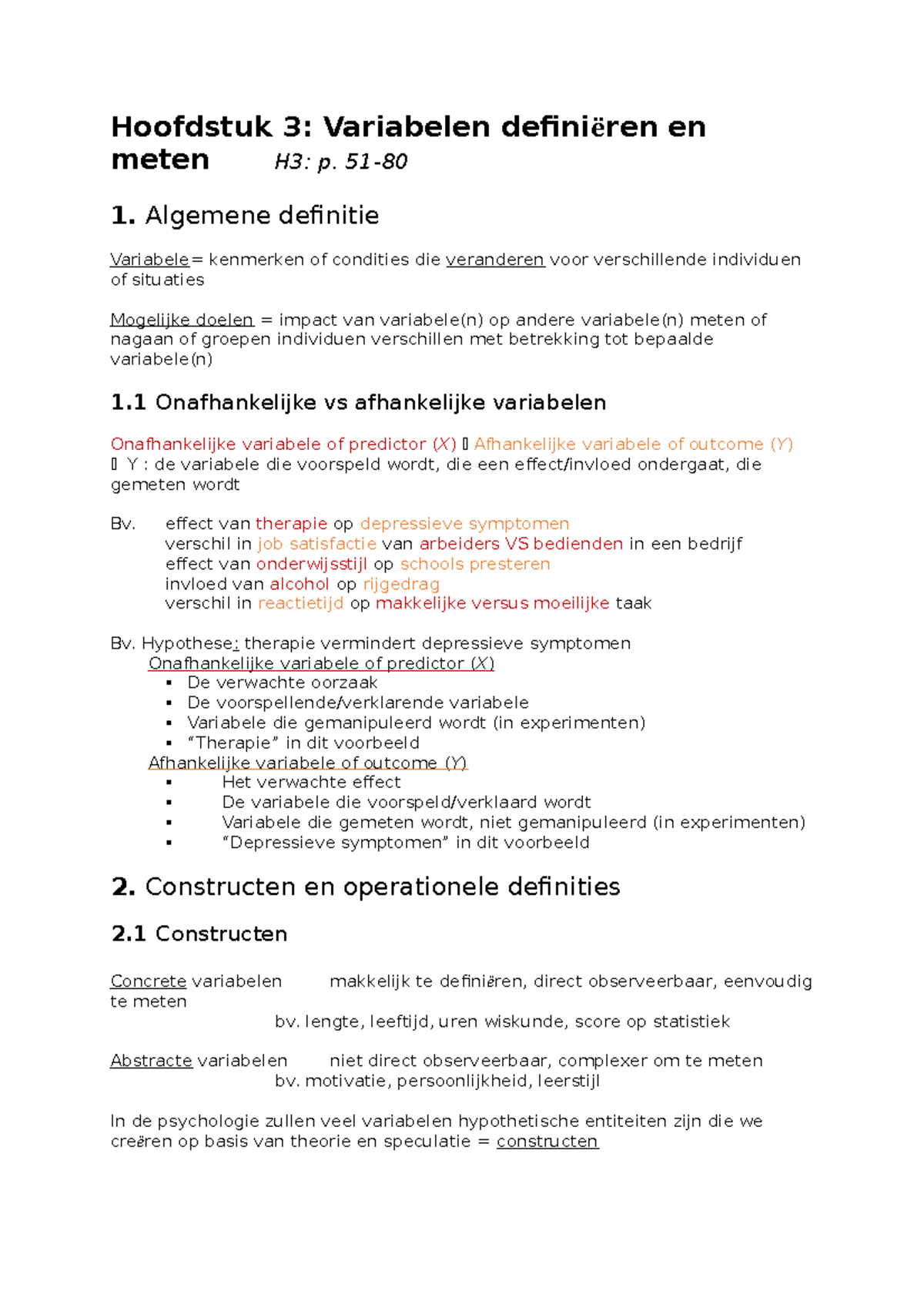 H3 Variabelen meten en definieren - Hoofdstuk 3: Variabelen definiëren ...