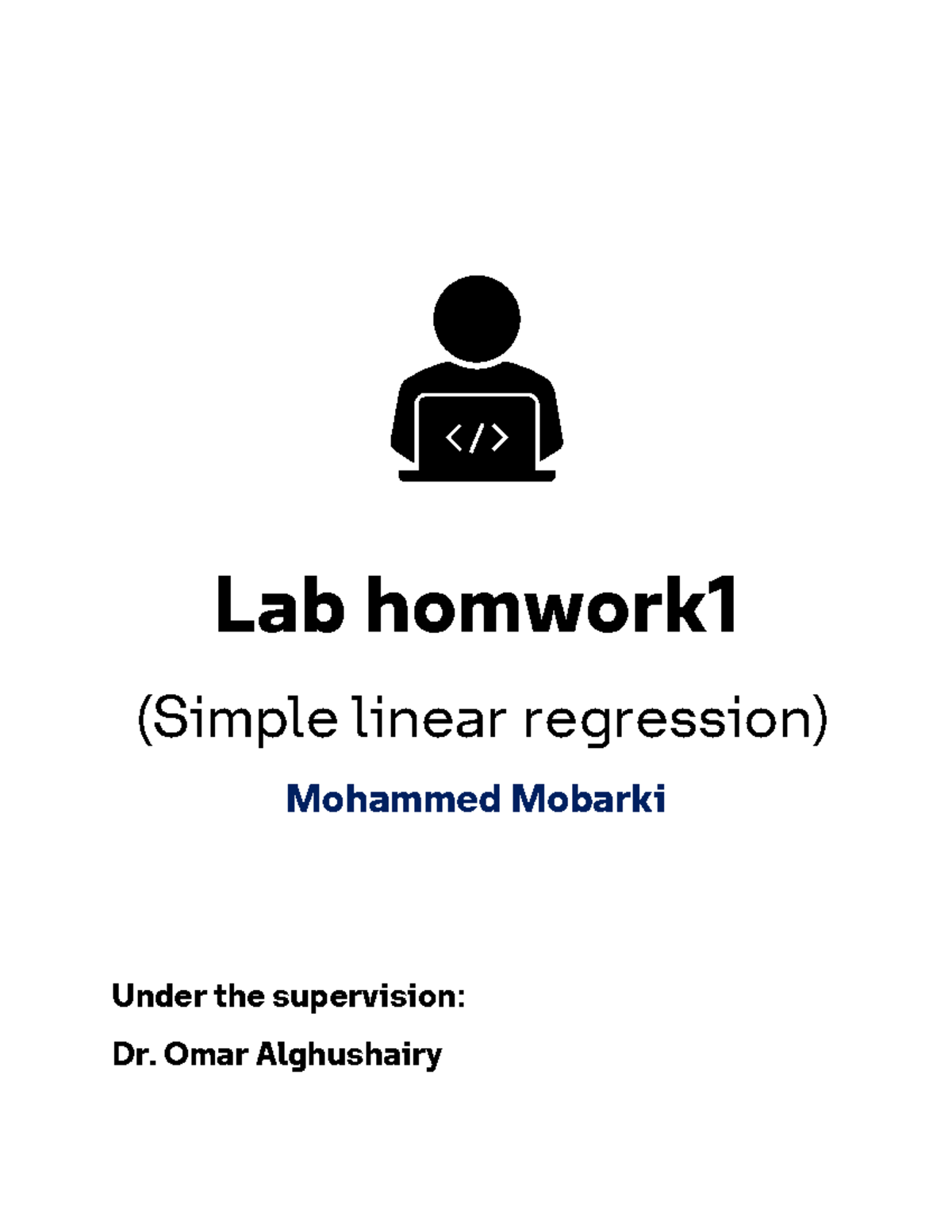 Lab homwork 1 - CCDS601 DS 4 Data Learning 1 - Lab homwork (Simple ...