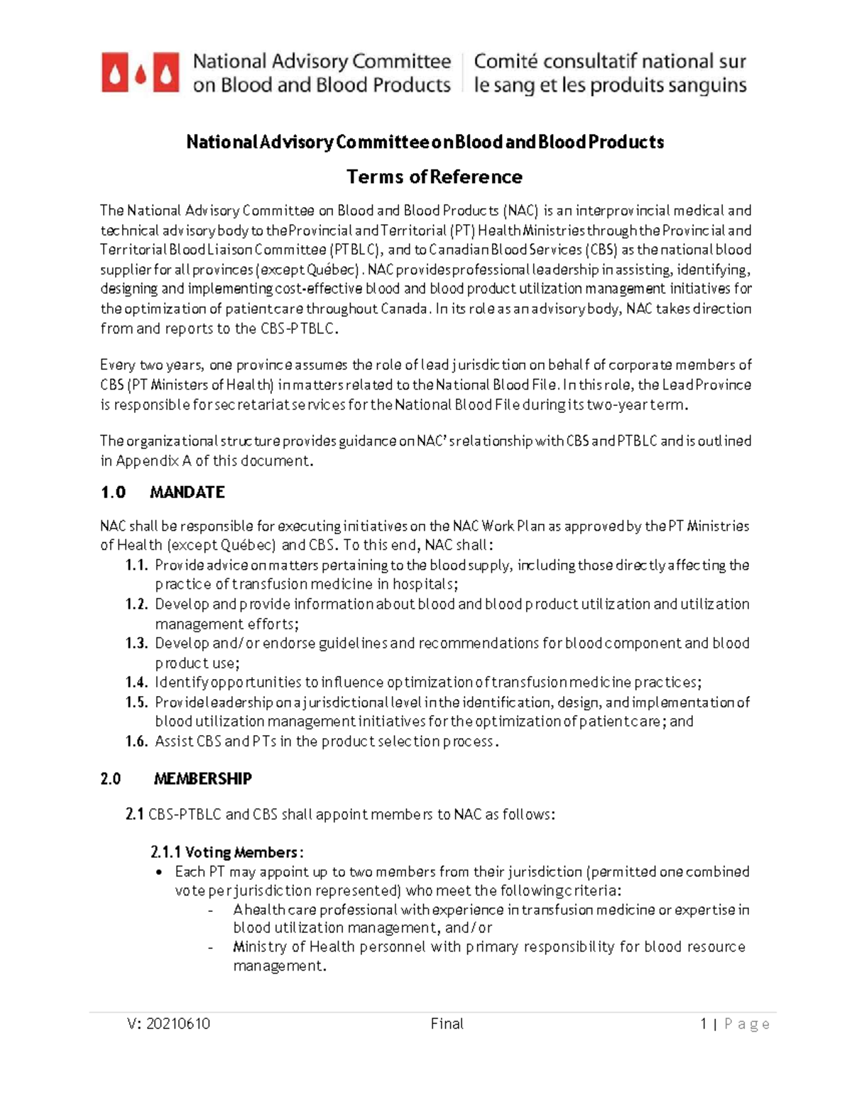 20210610 NAC Terms of Reference Final - National Advisory Committee on ...