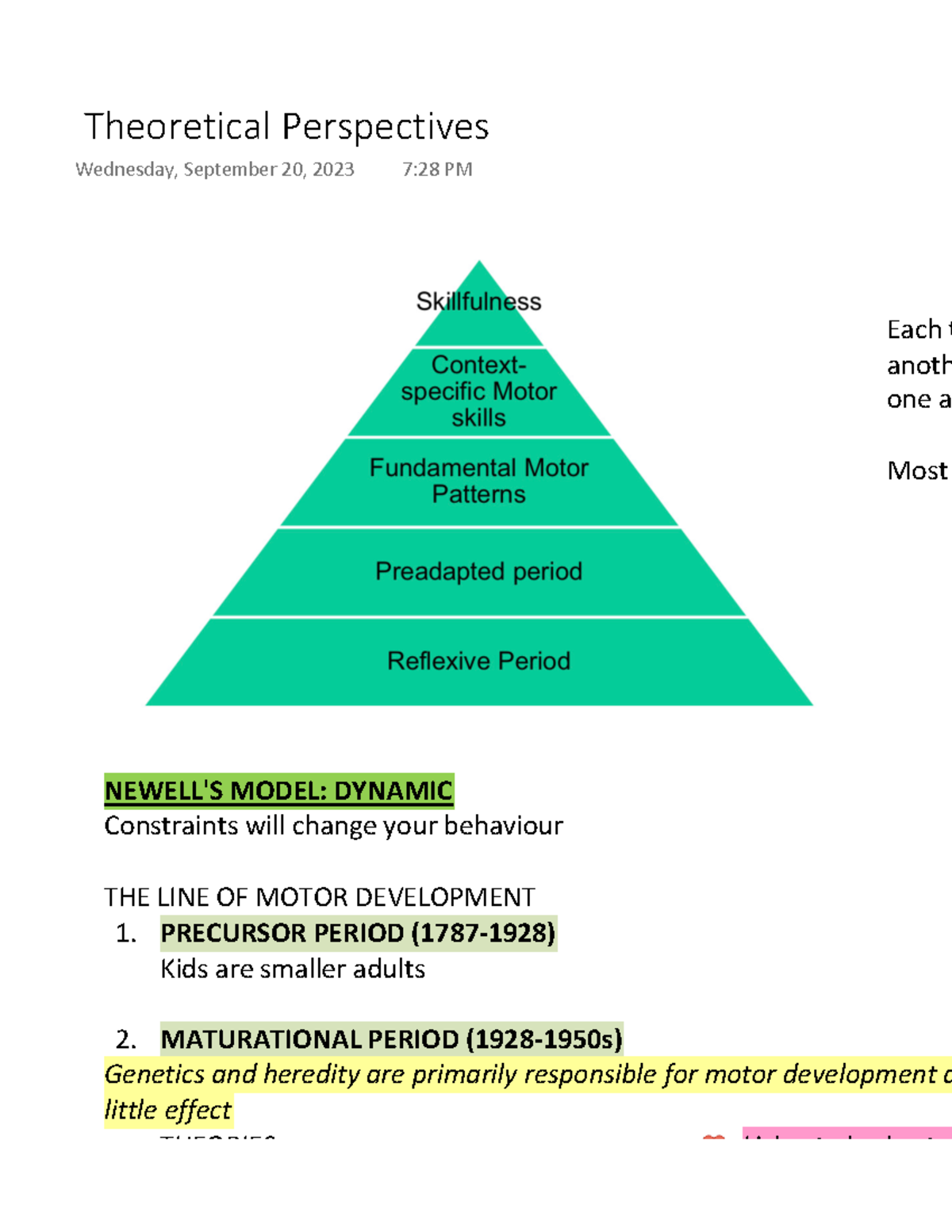 Theoretical Perspectives - NEWELL'S MODEL: DYNAMIC Constraints will ...