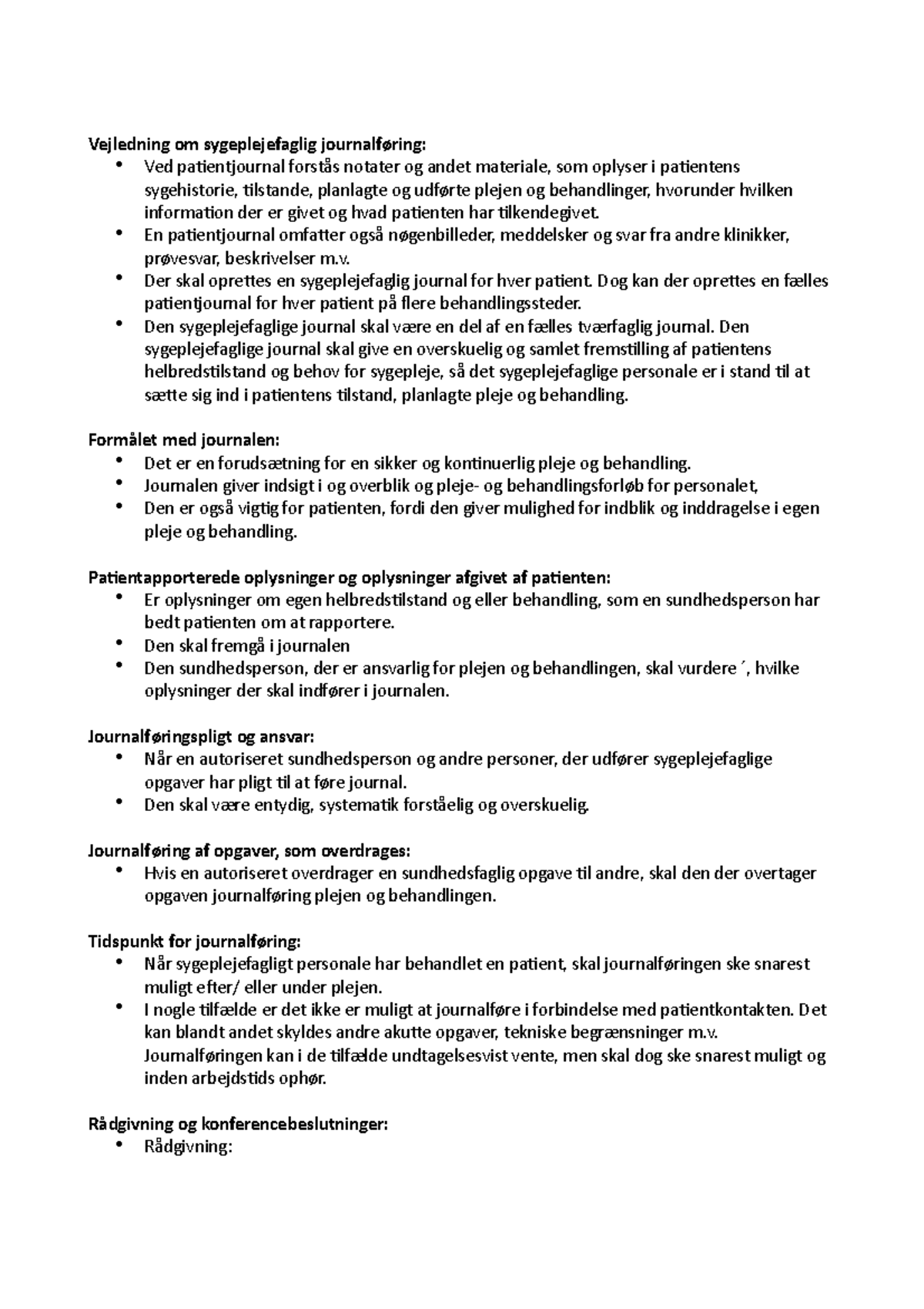 Journalføring - Vejledning om sygeplejefaglig journalføring: Ved ...