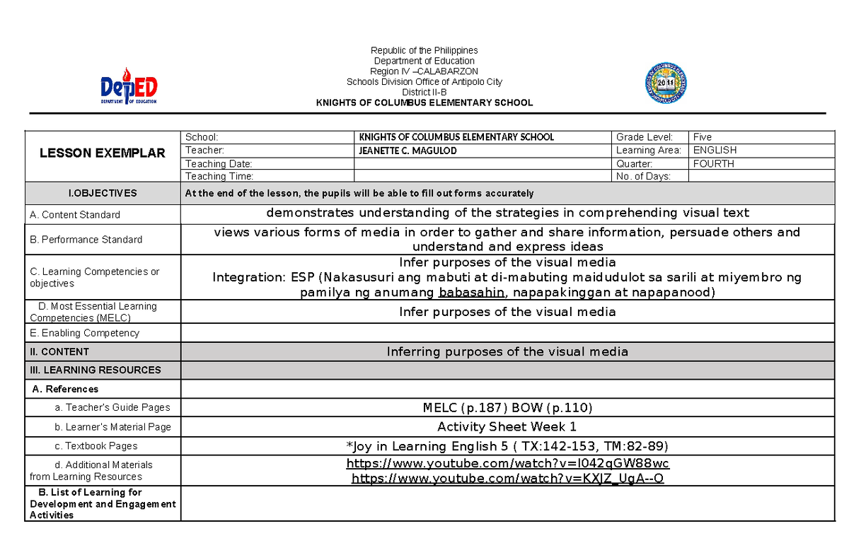 DEMO- visual media - Presentation - Republic of the Philippines ...