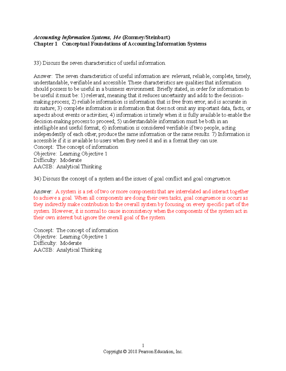 Chapter 1 - mmkkk - Accounting Information Systems, 14e (Romney ...