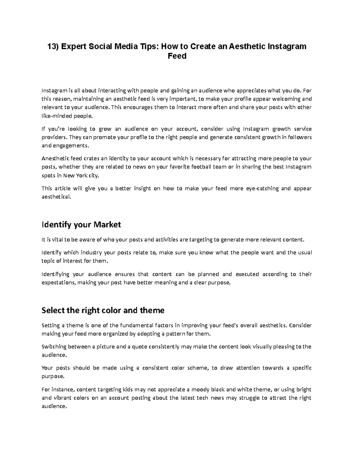 13-2 - Article writing assignment - 13) Expert Social Media Tips: How ...