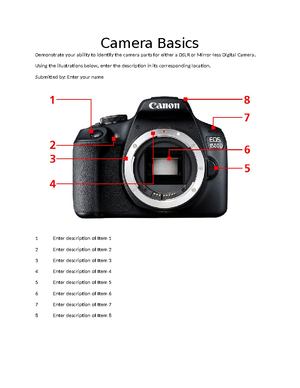 DDN-215-RS-Camera Basics - Checklist - Camera Basics Demonstrate your ability to identify the ...