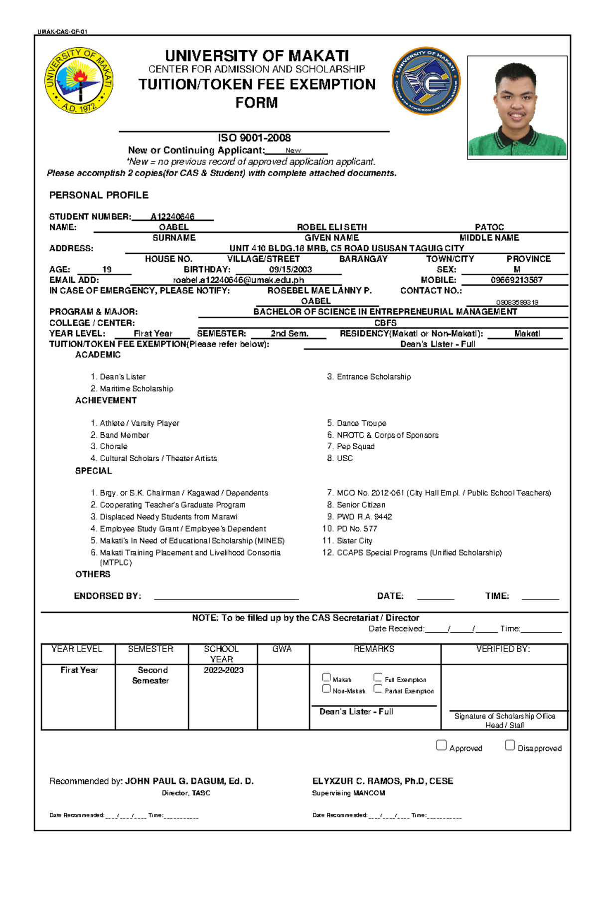 DL FULL A12240646 Oabel - UMAK-CAS-QF- UNIVERSITY OF MAKATI CENTER FOR ...