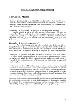 Algorithm Unit 2 - Unit II - DIVIDE-AND-CONQUER General Method Divide and conquer is a design ...