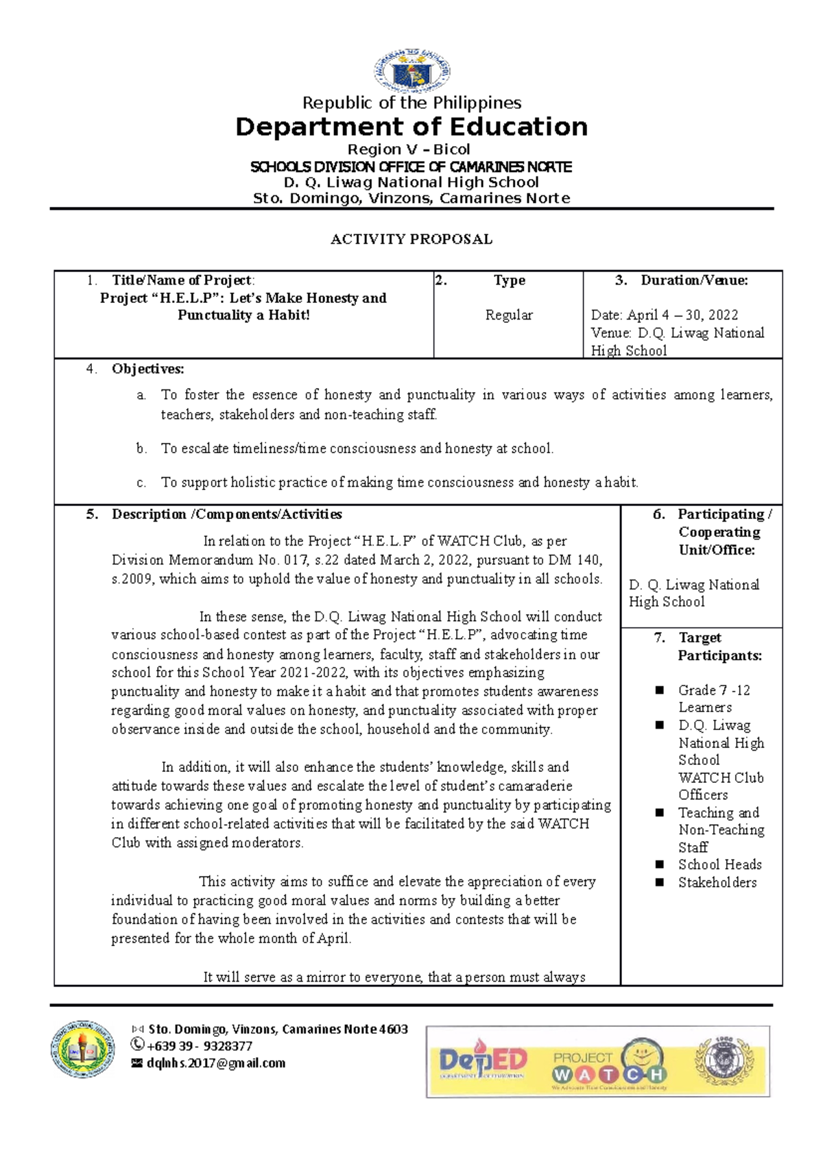 Watch Proposalschool Based FOR Contest - Republic of the Philippines ...