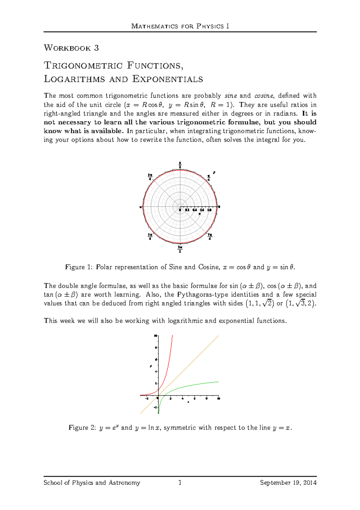 Maths for Physics 1-Trigonometric Functions, Logarithms and ...