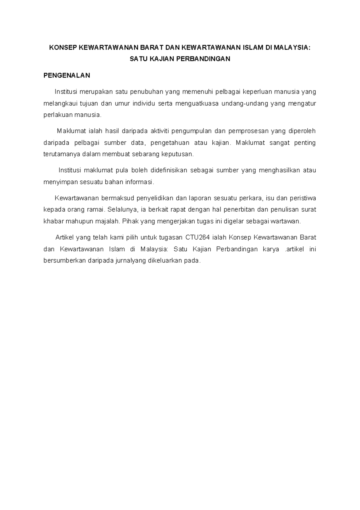 Ctu264 - contoh - Pengurusan maklumat dalam islam - UiTM - Studocu